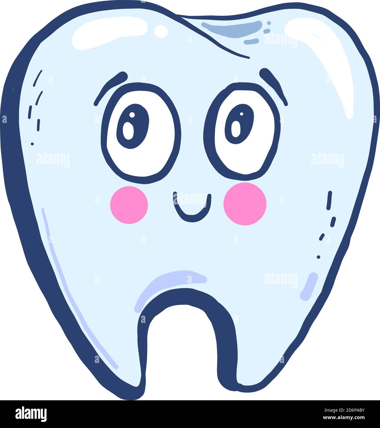 Cute white tooth, illustration, vector on white background Stock Vector ...