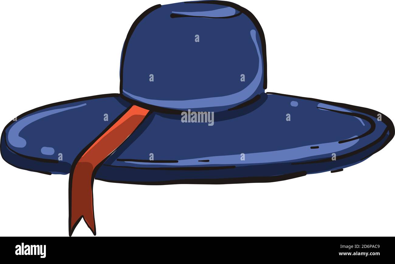 Fancy blue hat, illustration, vector on white background Stock Vector ...