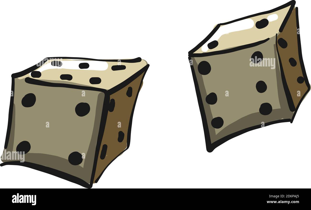 Game dice, illustration, vector on white background Stock Vector Image ...