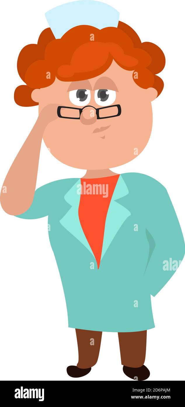 Head nurse, illustration, vector on white background Stock Vector Image ...