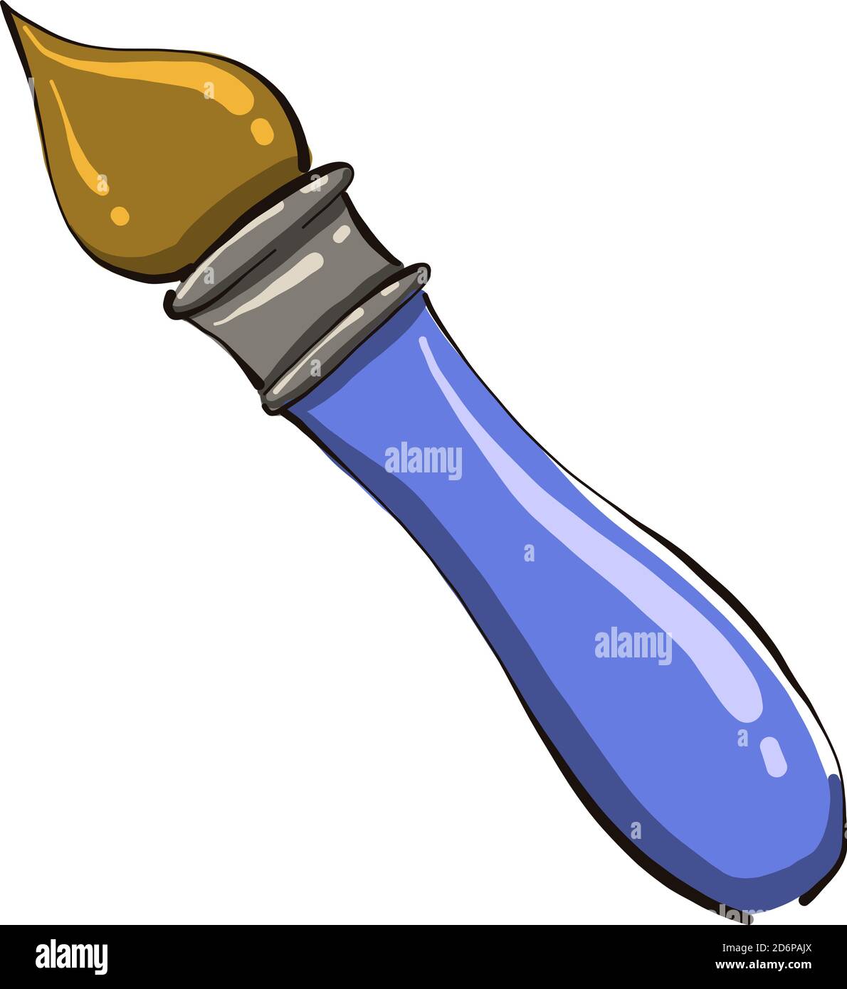 Fancy blue brush, illustration, vector on white background Stock Vector ...