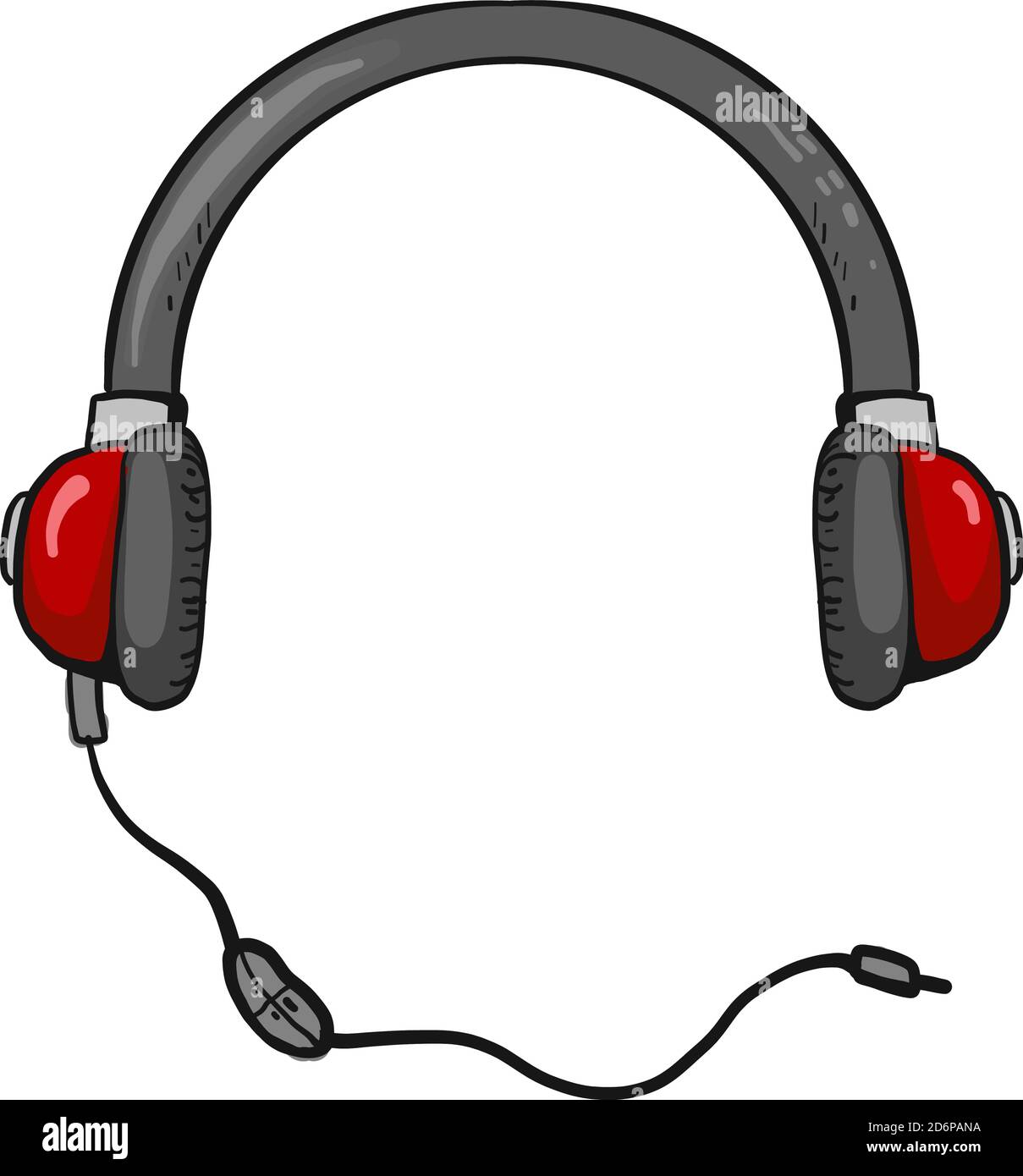 Red headphones, illustration, vector on white background Stock Vector ...