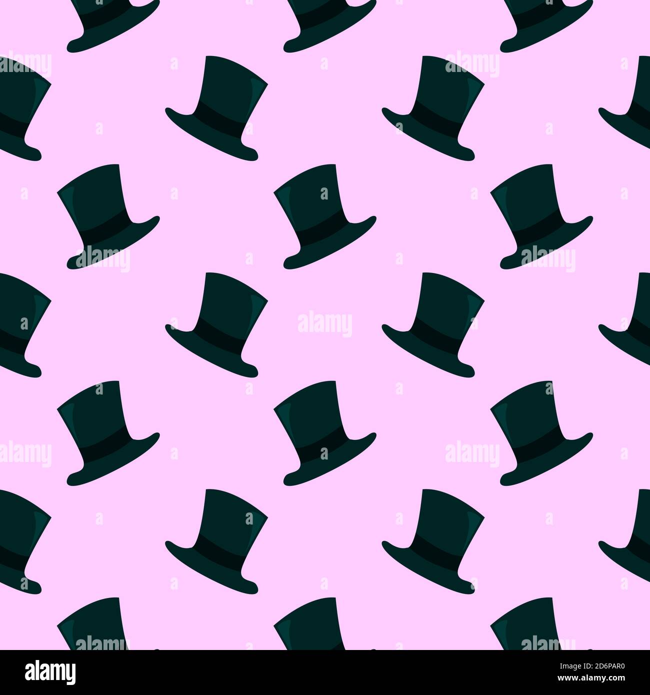 Black elegant hat,seamless pattern on pink background Stock Vector ...
