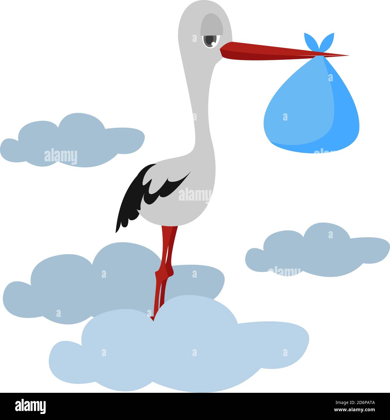 Stork working, illustration, vector on white background Stock Vector ...
