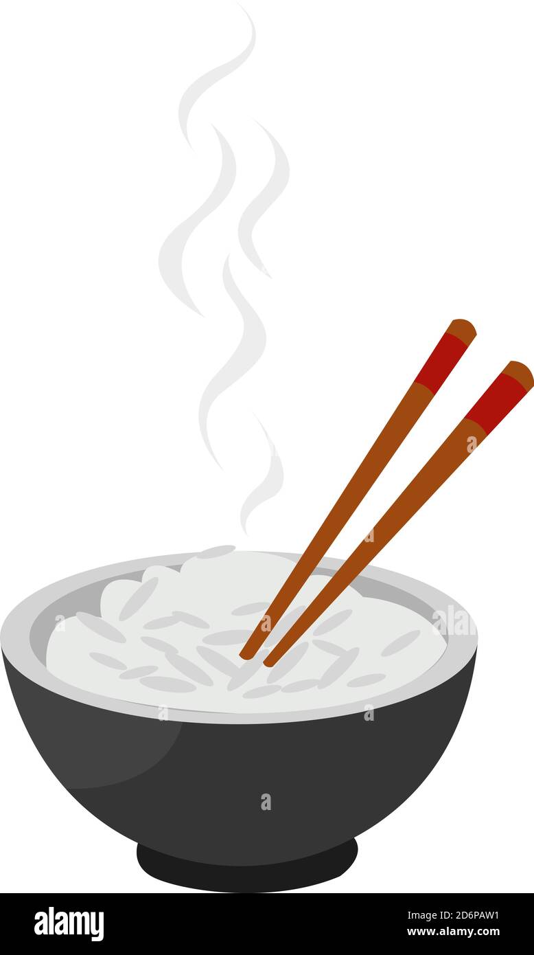 Hot white rice, illustration, vector on white background Stock Vector ...
