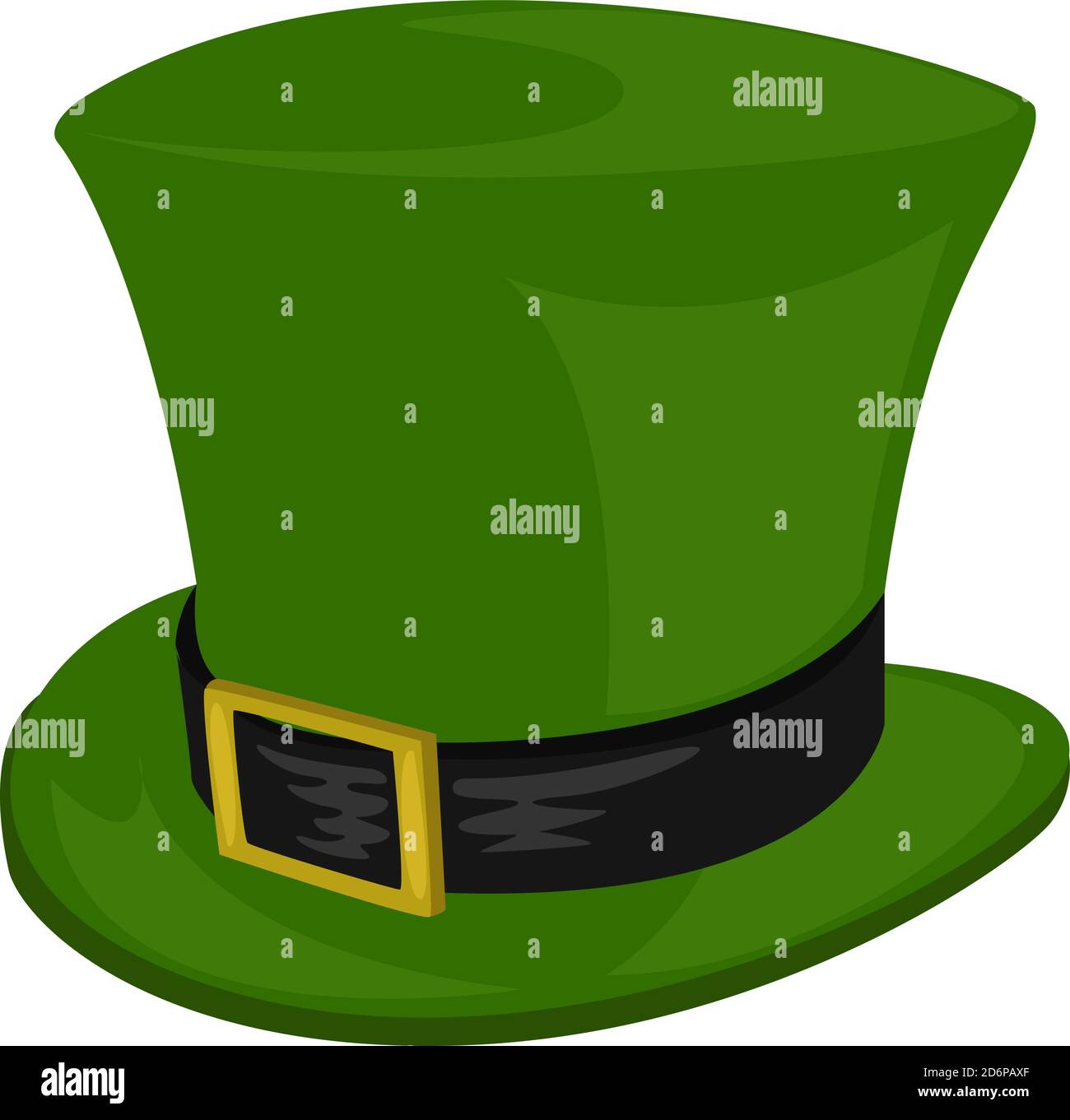 Green tall hat, illustration, vector on white background Stock Vector ...
