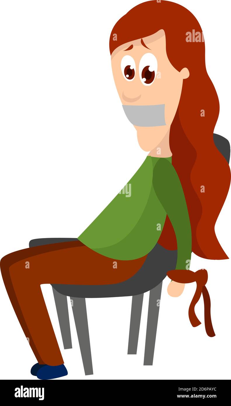 Held hostage, illustration, vector on white background Stock Vector ...