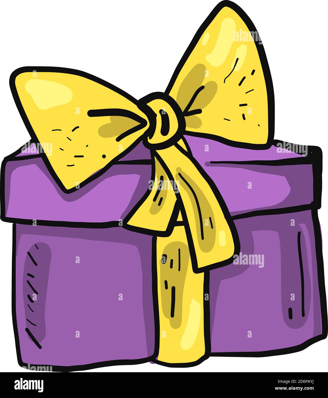Violet gift box, illustration, vector on white background Stock Vector ...