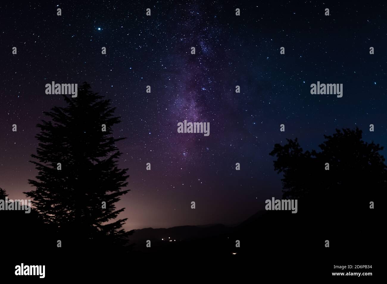The Milky Way and some trees Stock Photo - Alamy