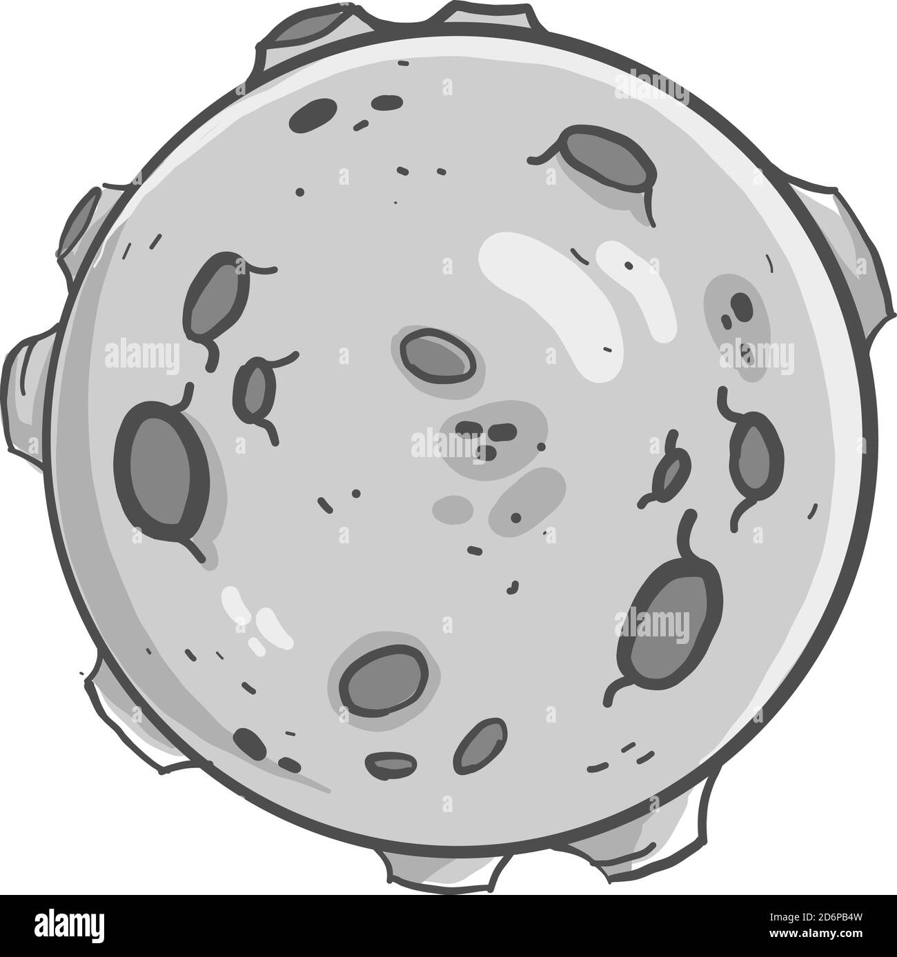 Grey moon, illustration, vector on white background Stock Vector Image ...