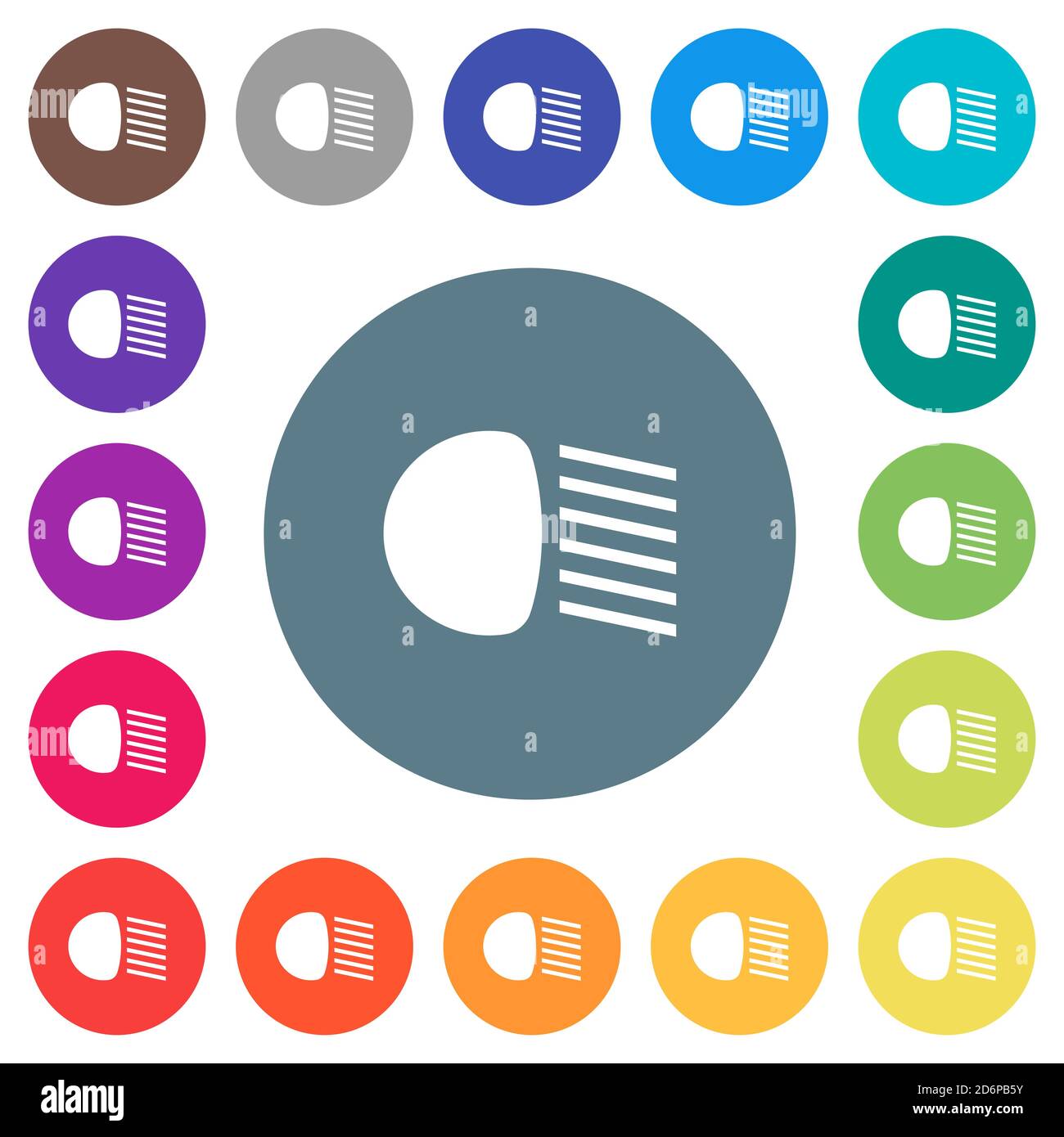 Dipped beam lights flat white icons on round color backgrounds. 17 ...