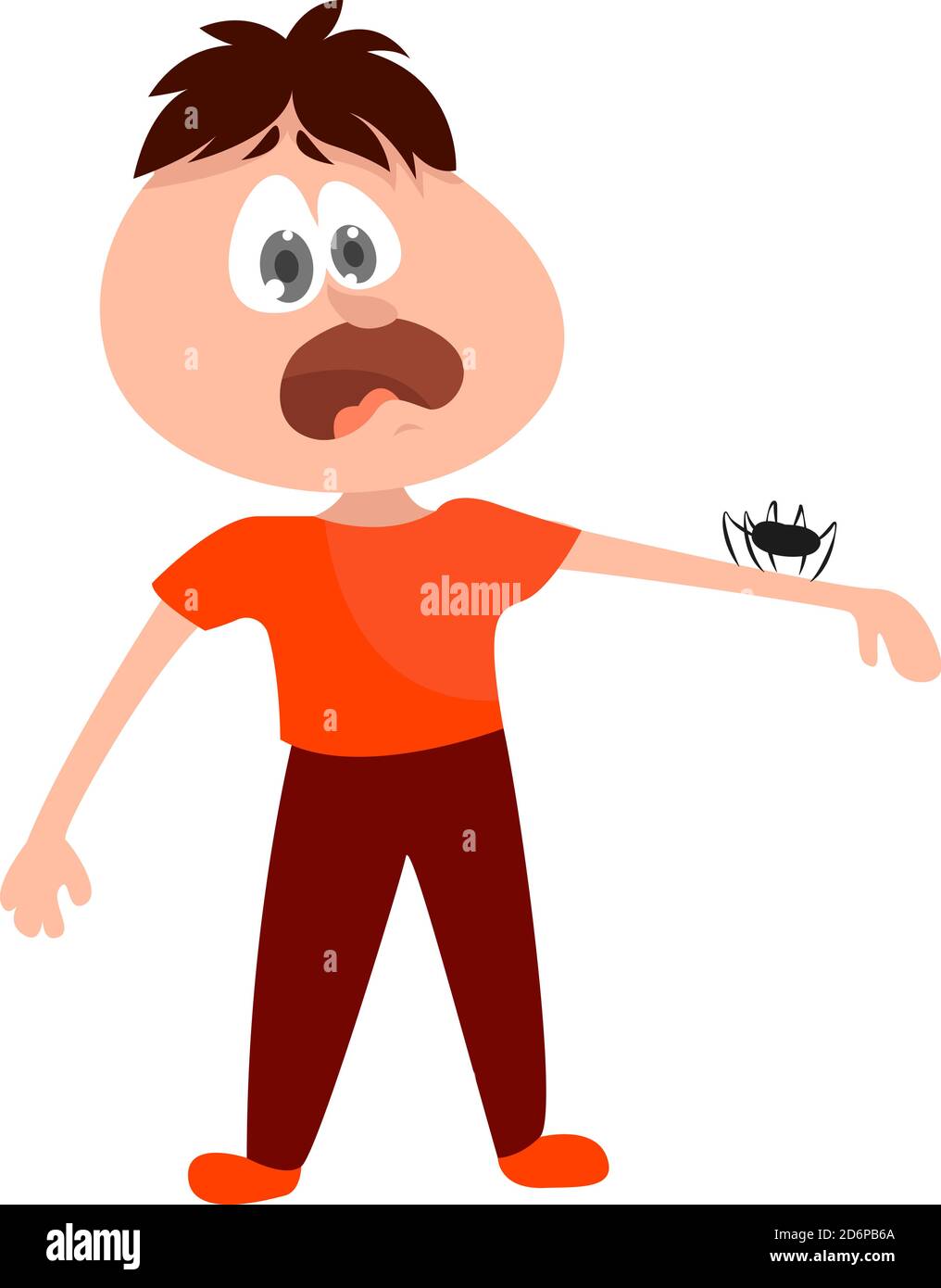 Fear of spider, illustration, vector on white background Stock Vector ...