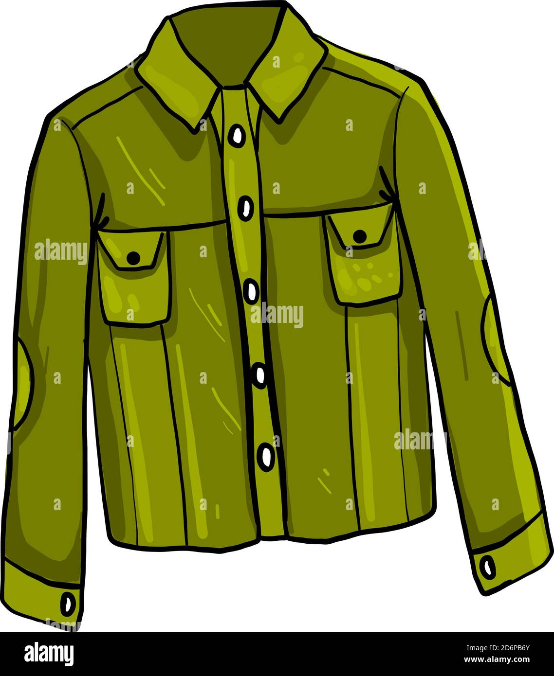 Cool green jacket, illustration, vector on white background Stock ...