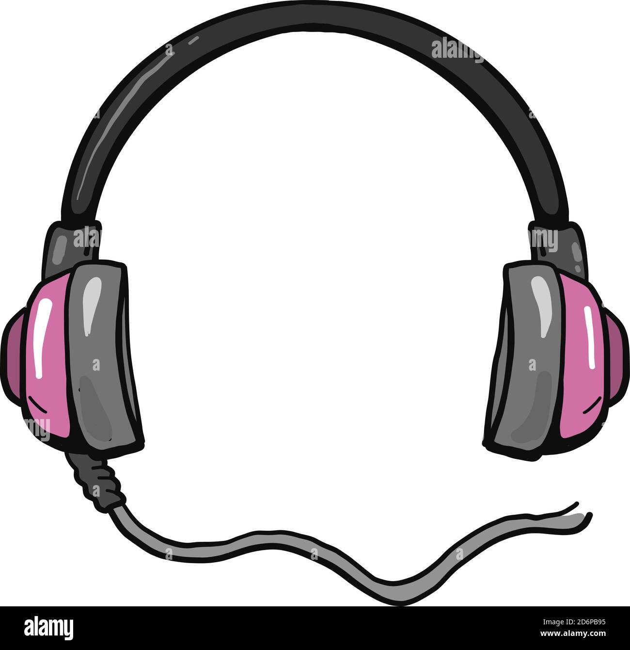 Purple headphones, illustration, vector on white background Stock ...