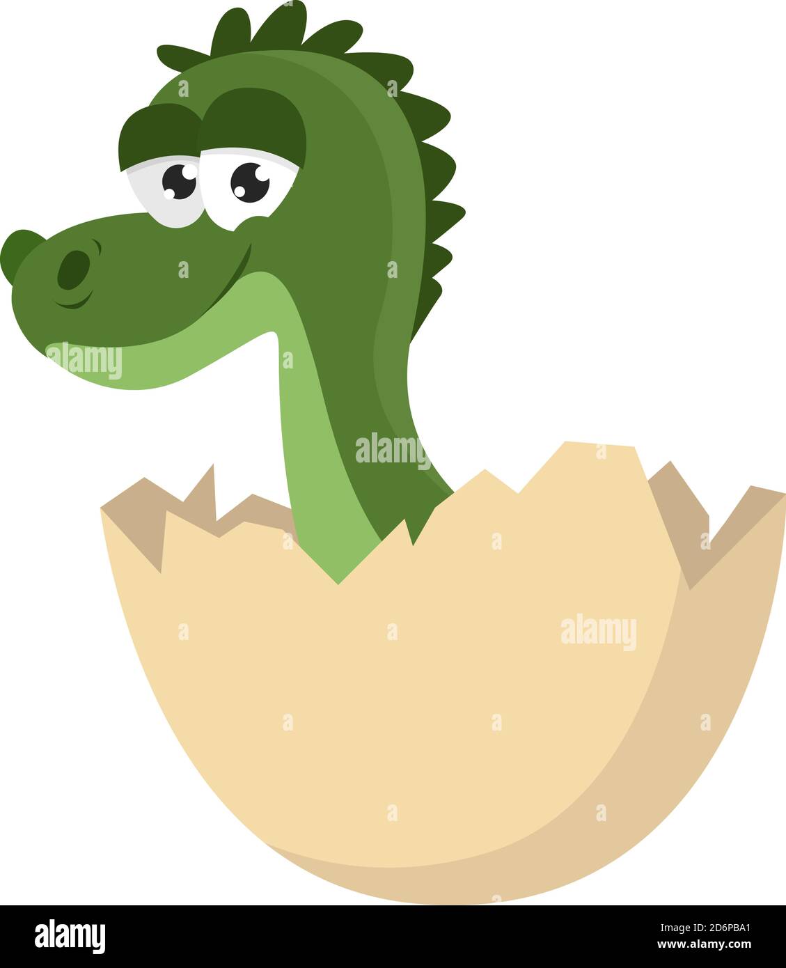 Little green dinosaur, illustration, vector on white background Stock ...