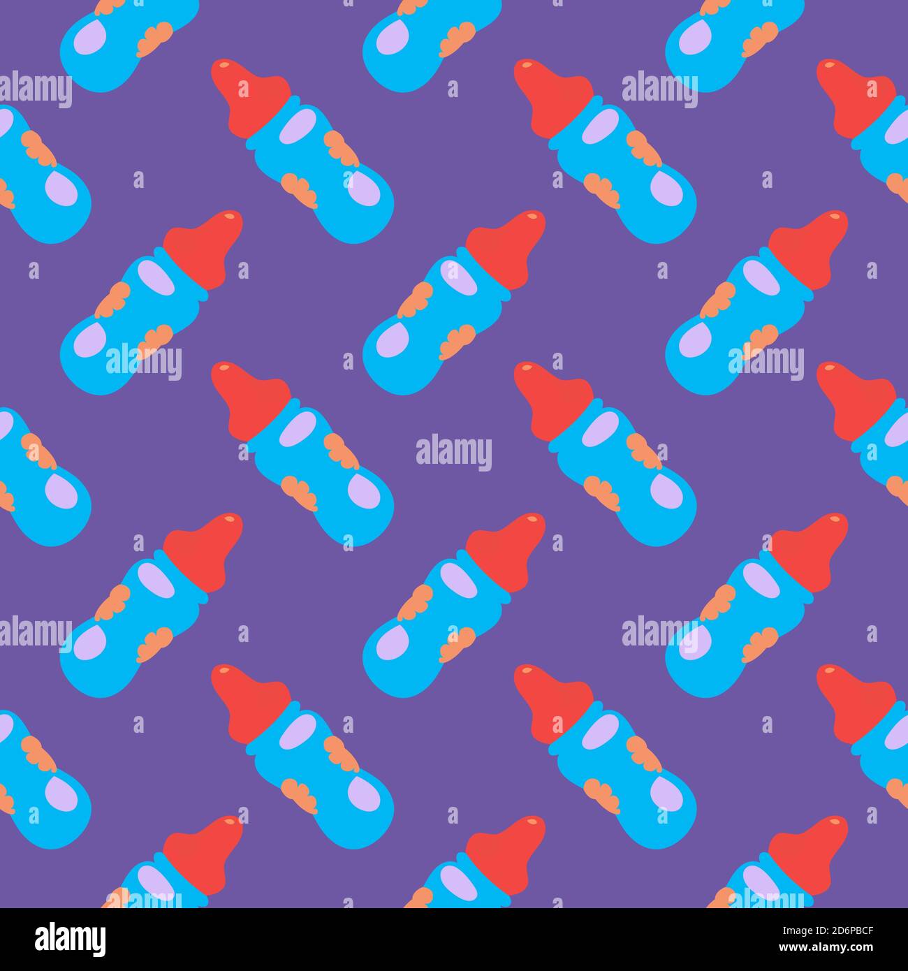 Baby bottle,seamless pattern on dark purple background Stock Vector ...