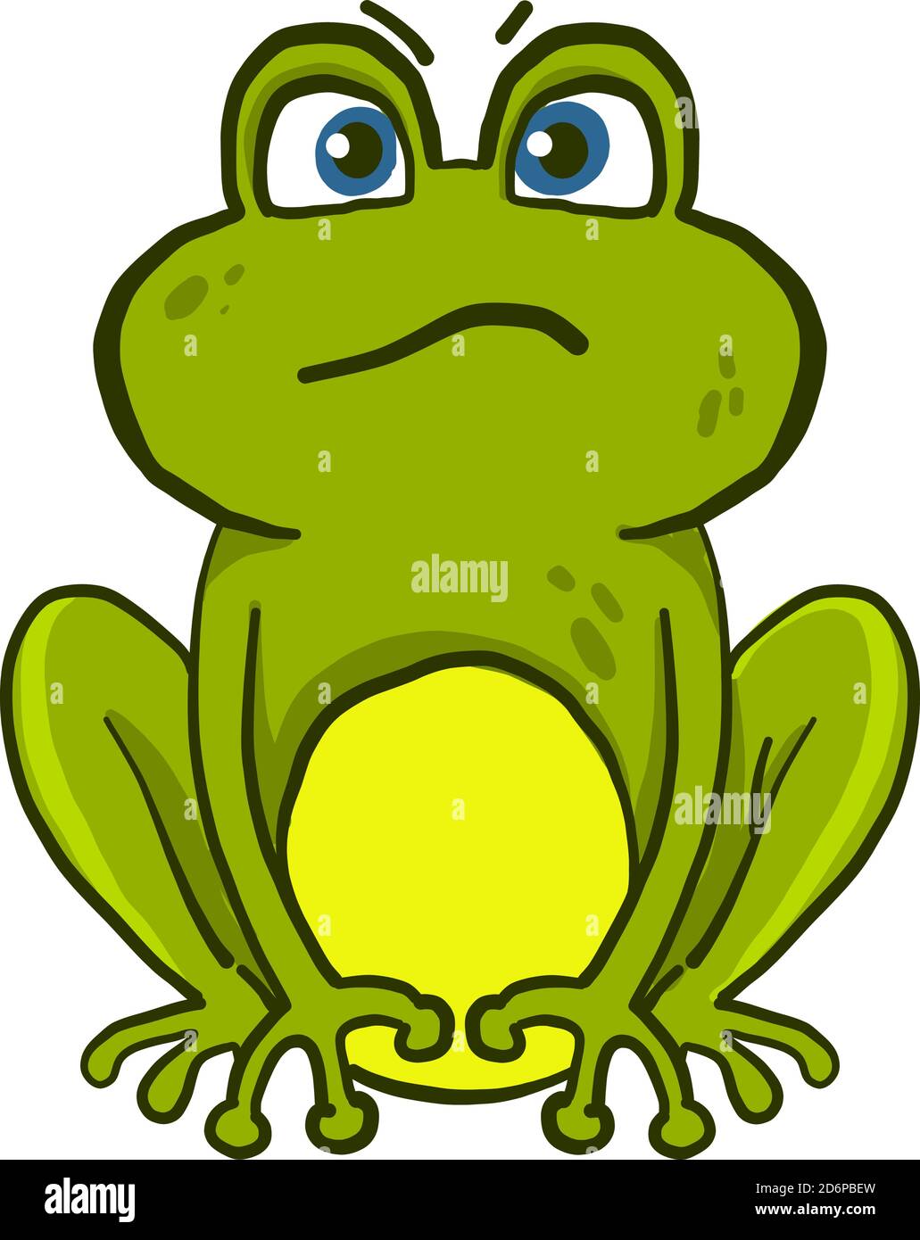 Worried frog, illustration, vector on white background Stock Vector ...