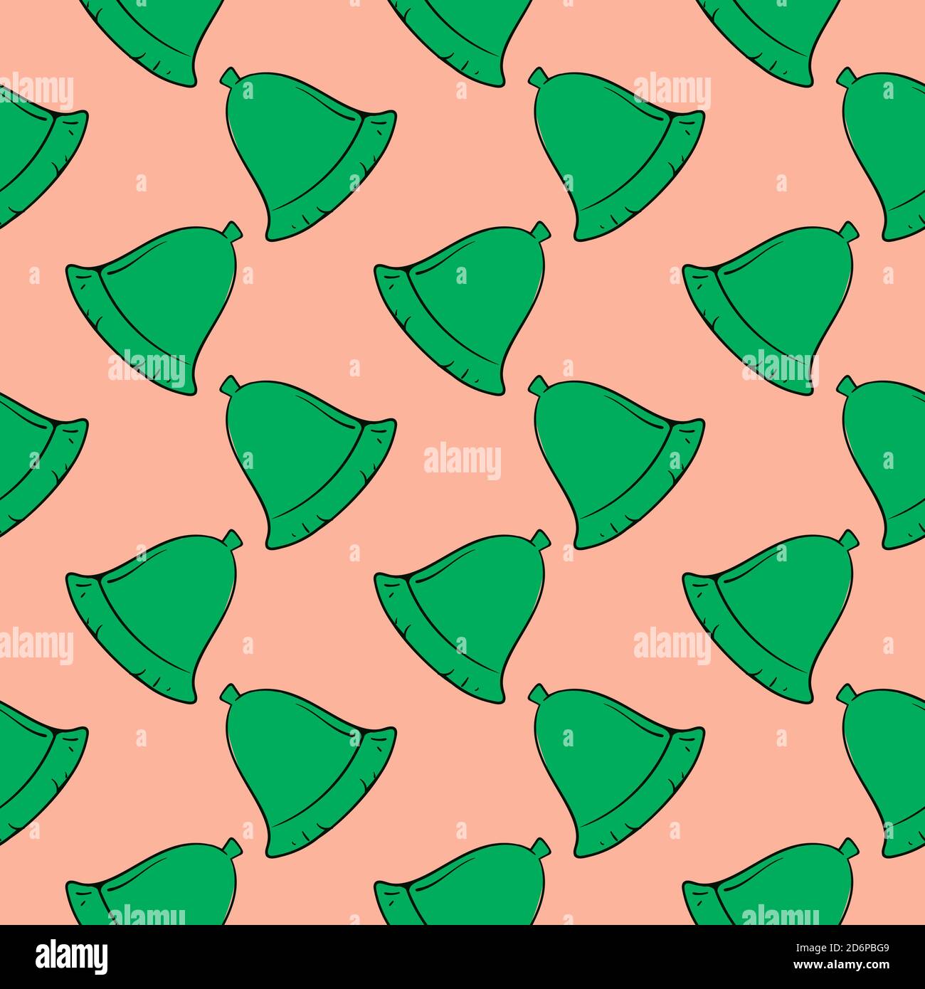 Green bells,seamless pattern on dark pink background Stock Vector Image ...