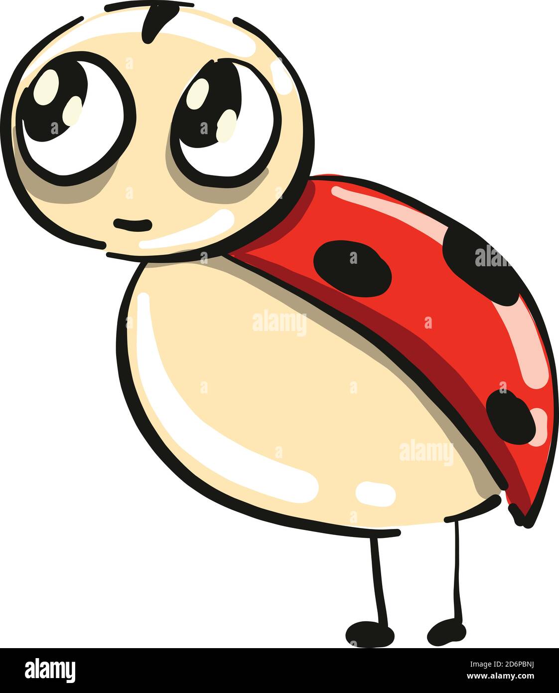 Ladybug with big eyes, illustration, vector on white background Stock ...