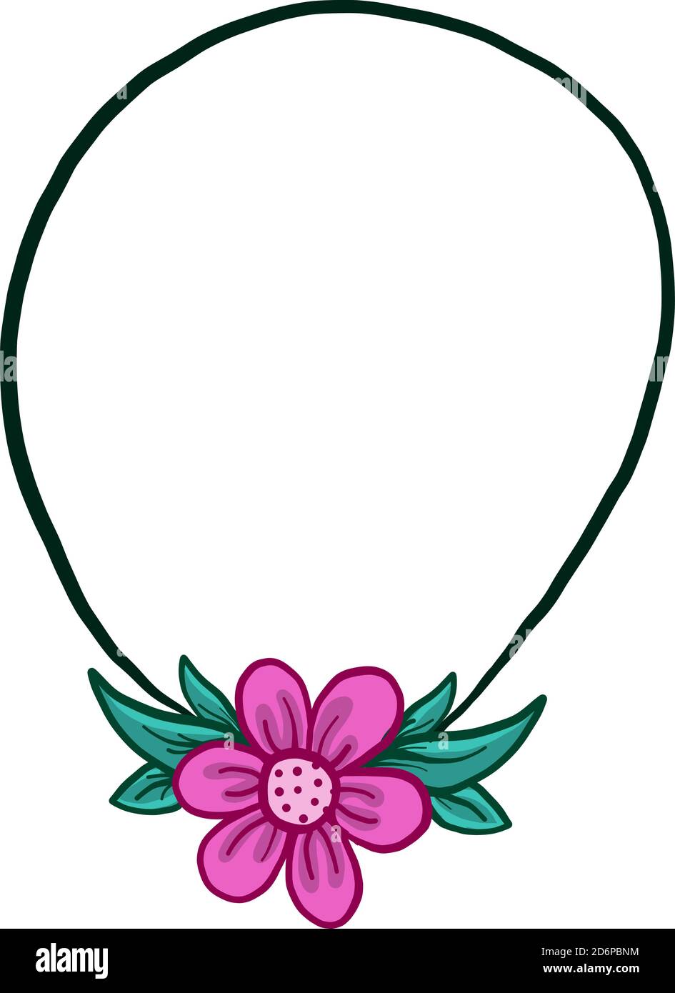 Pink flower necklace, illustration, vector on white background Stock ...