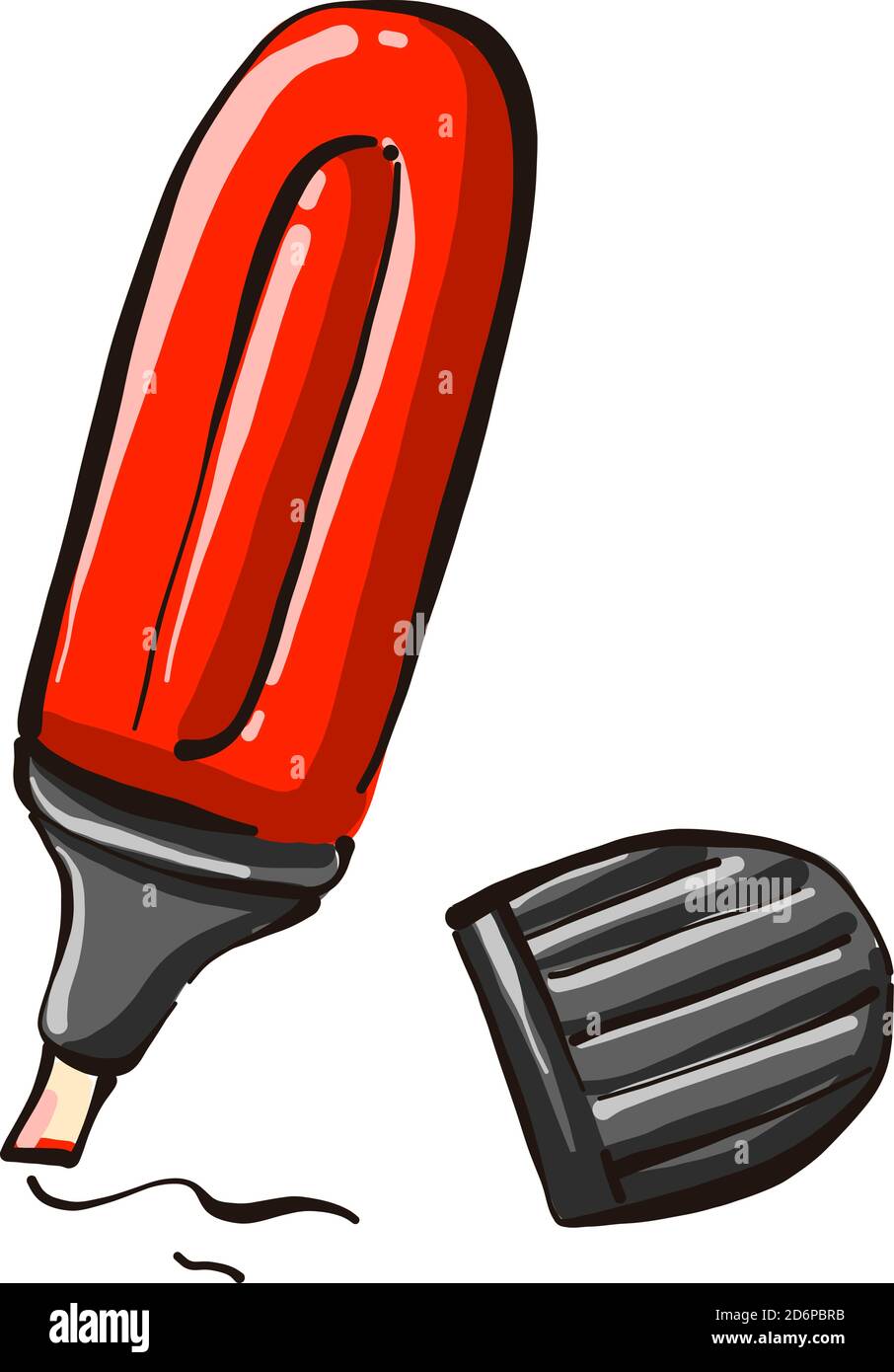 Red marker, illustration, vector on white background Stock Vector Image ...