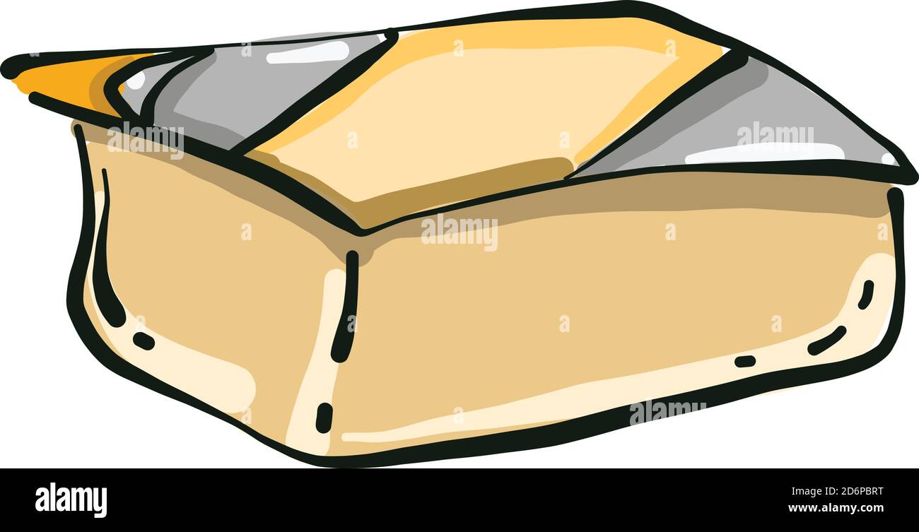 Melted cheese, illustration, vector on white background Stock Vector ...