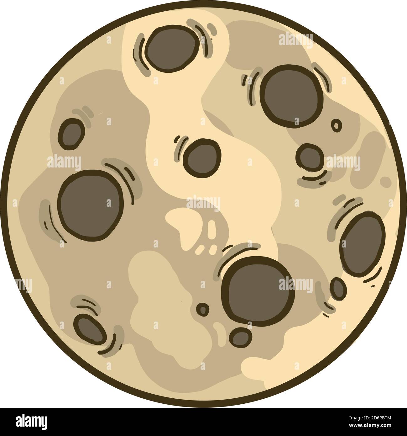 Interesting round moon, illustration, vector on white background Stock ...