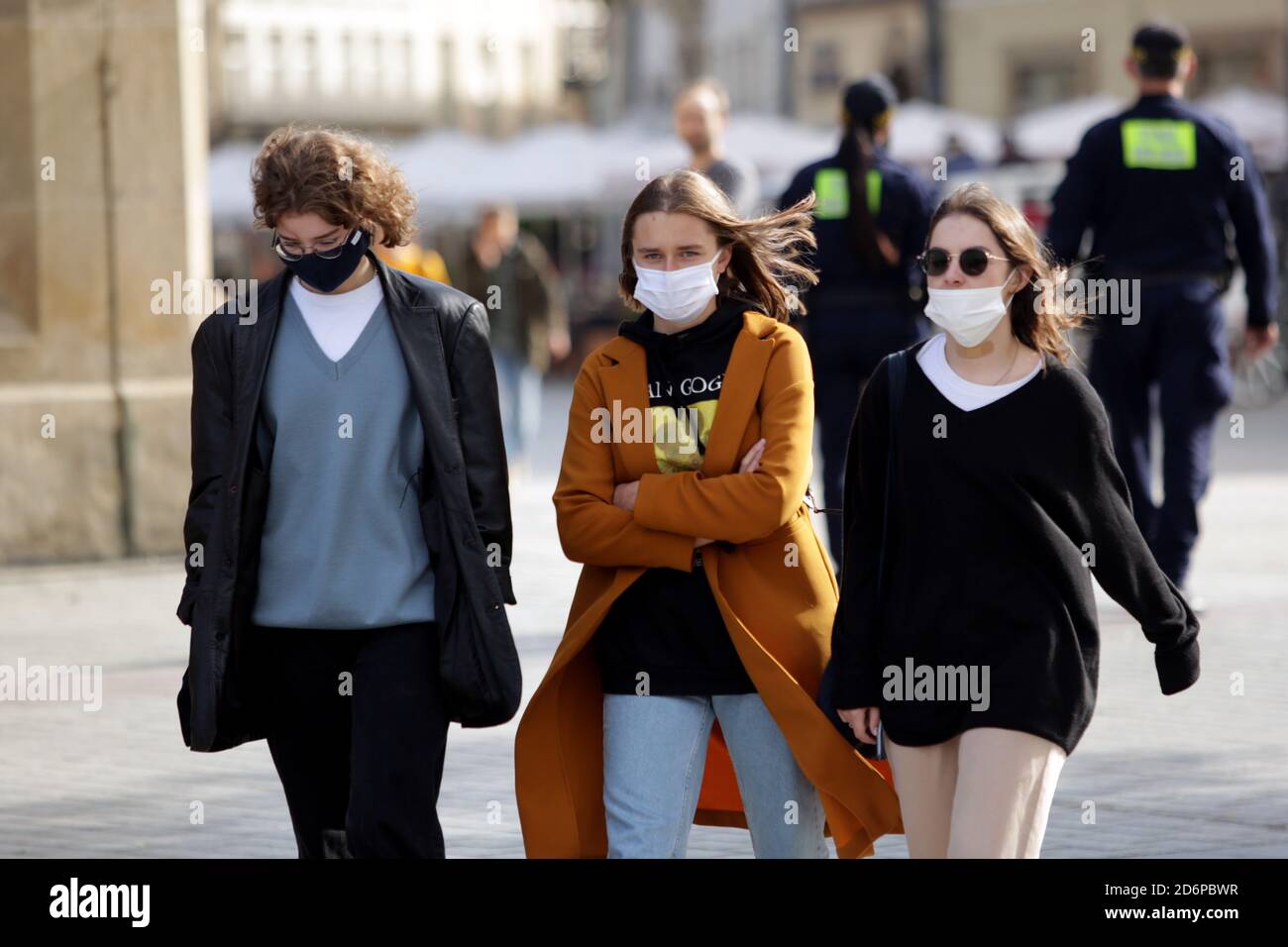 Krakow, Poland - October 10, 2020 : Red zone in Poland. Throughout the ...