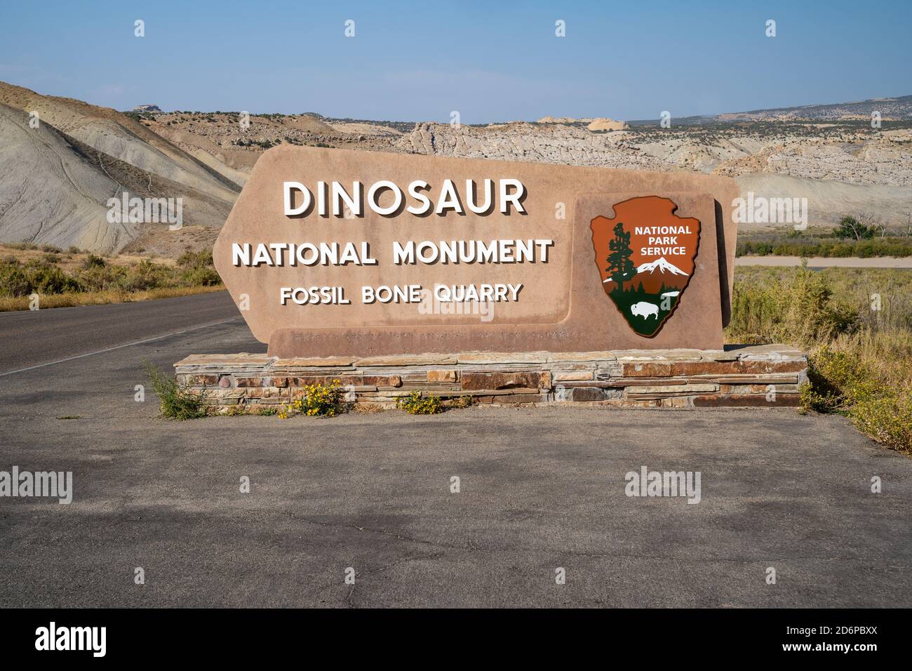 Colorado, USA - September 20, 2020: Sign for Dinosaur National Monument ...
