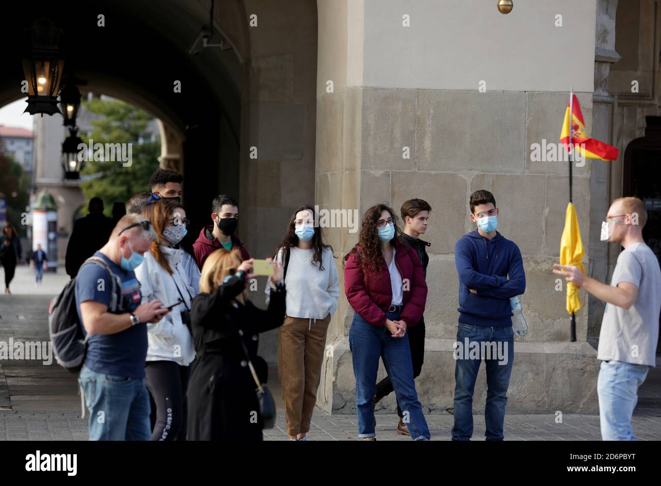 Krakow, Poland - October 10, 2020 : Red zone in Poland. Throughout the ...
