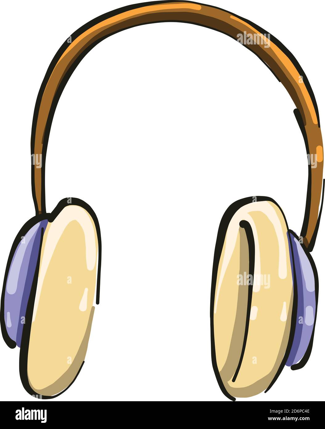 Old headphones, illustration, vector on white background Stock Vector ...