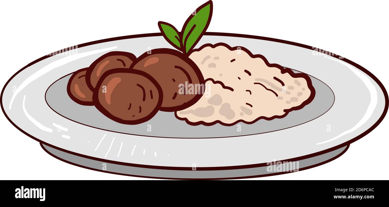 Interesting dish, illustration, vector on white background Stock Vector ...