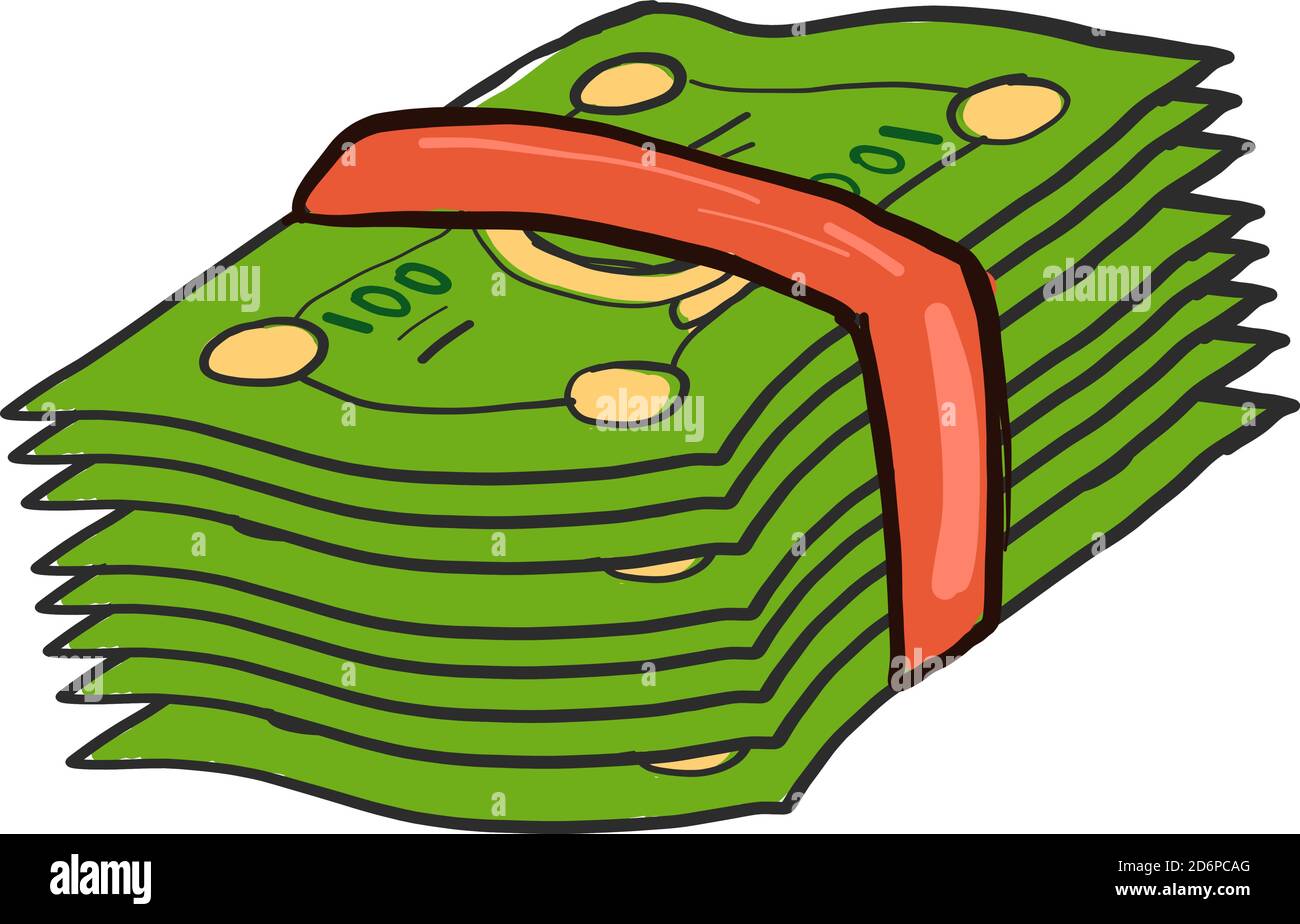 Stack of money, illustration, vector on white background Stock Vector ...