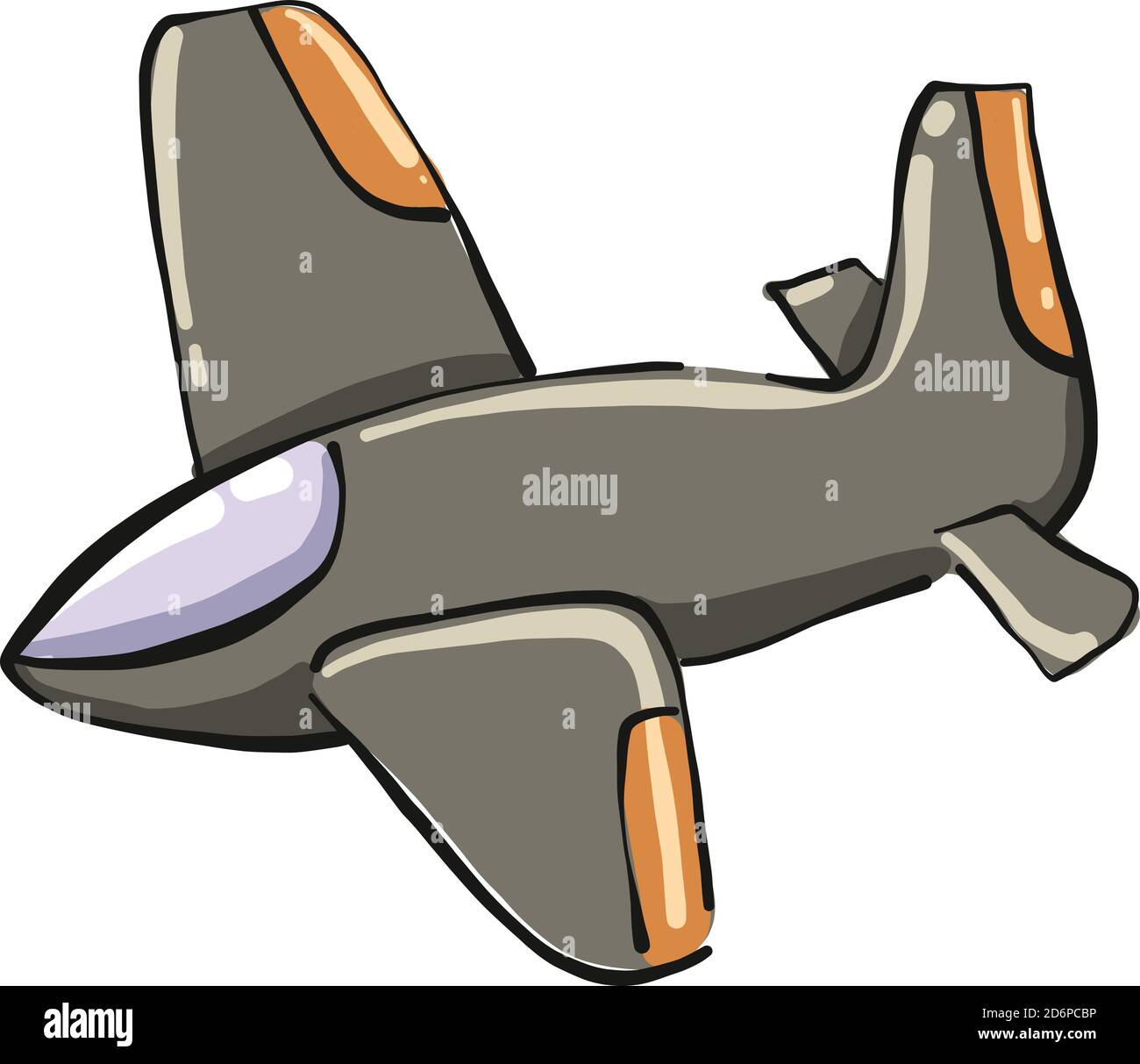 Grey plane, illustration, vector on white background Stock Vector Image ...