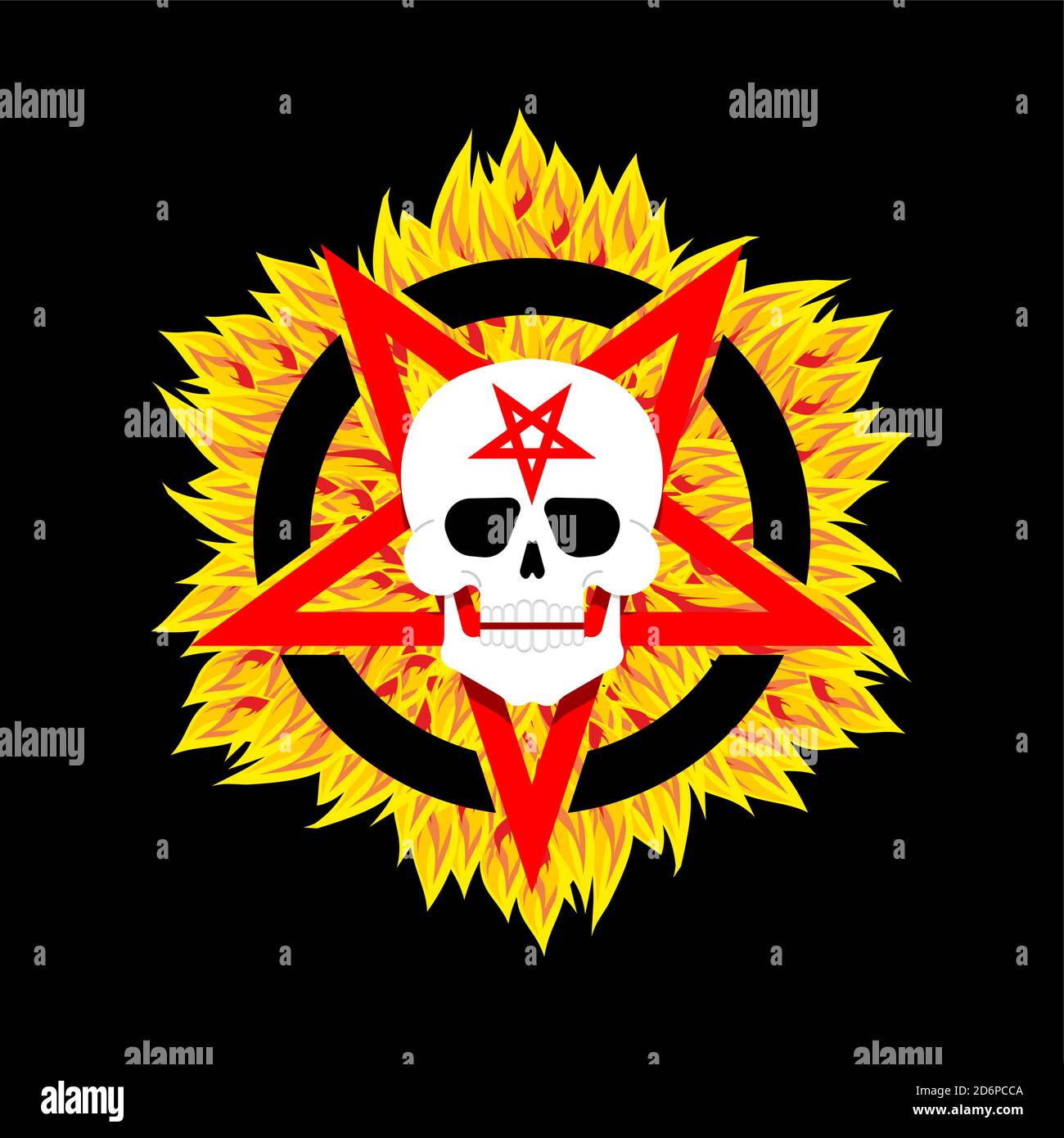 Satan pentagram isolated. Devil symbol. vector illustration Stock ...