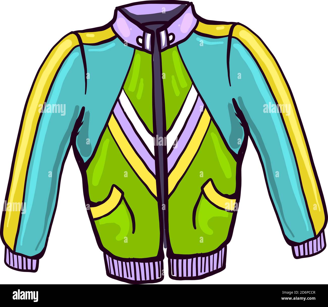 Colorful jacket, illustration, vector on white background Stock Vector ...