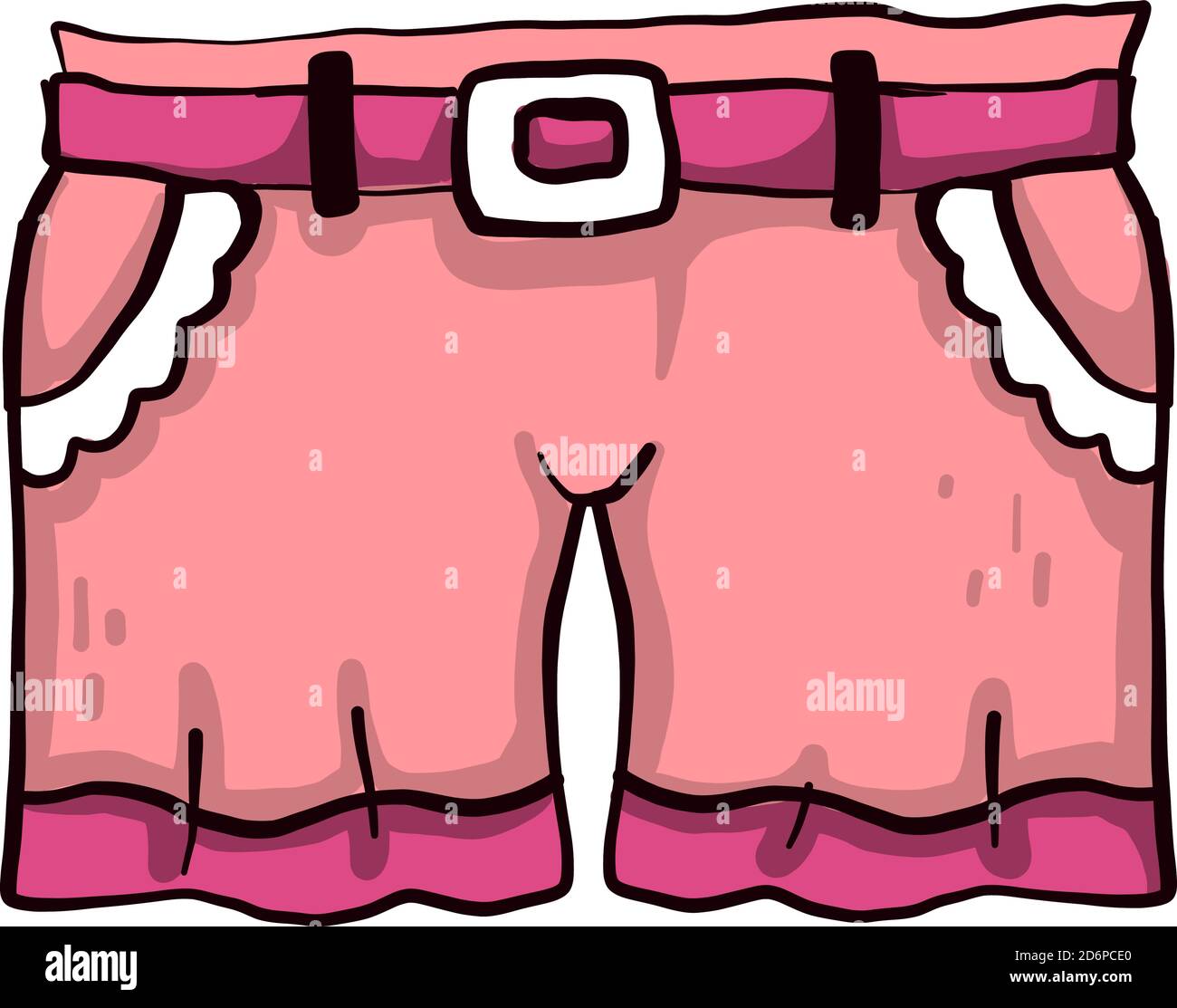 Pink shorts, illustration, vector on white background Stock Vector ...