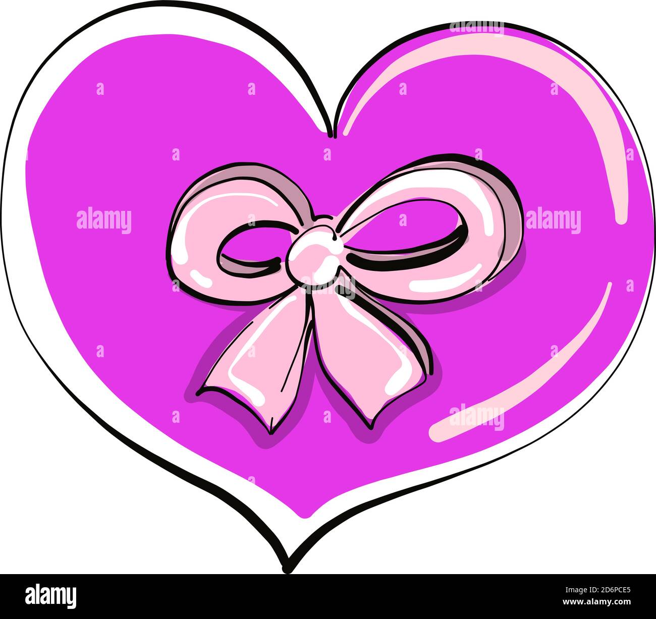 Purple present heart, illustration, vector on white background Stock ...