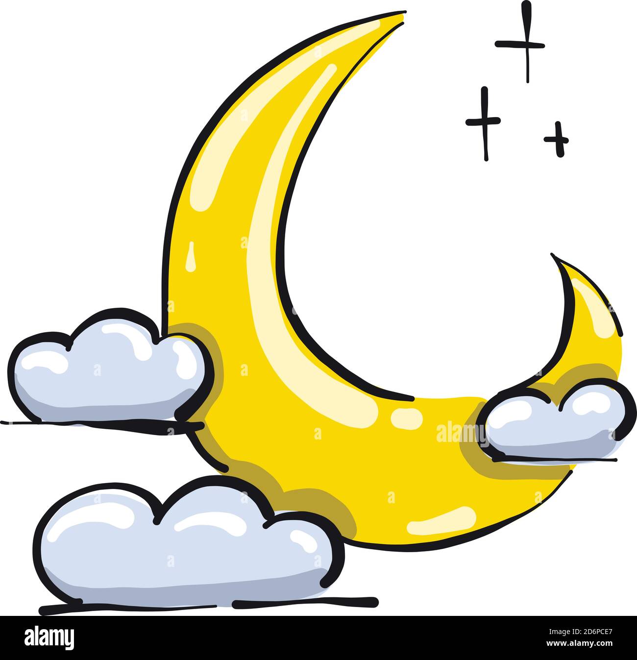 Clouds moon on blue Stock Vector Images - Alamy