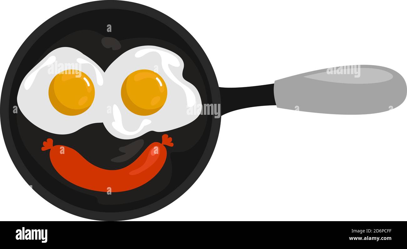 Morning breakfast, illustration, vector on white background Stock ...