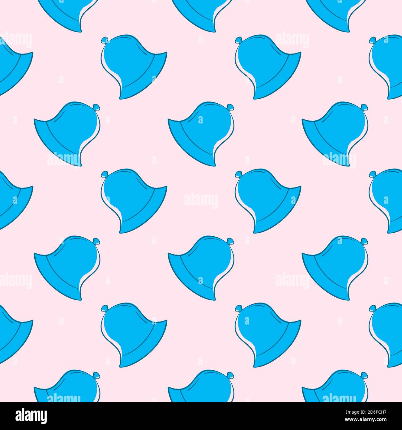 Pretty blue bells,seamless pattern on light pink background Stock ...
