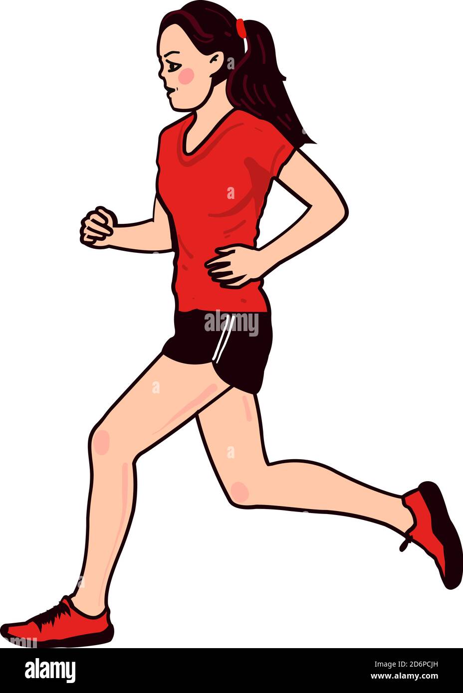 Running girl, illustration, vector on white background Stock Vector ...