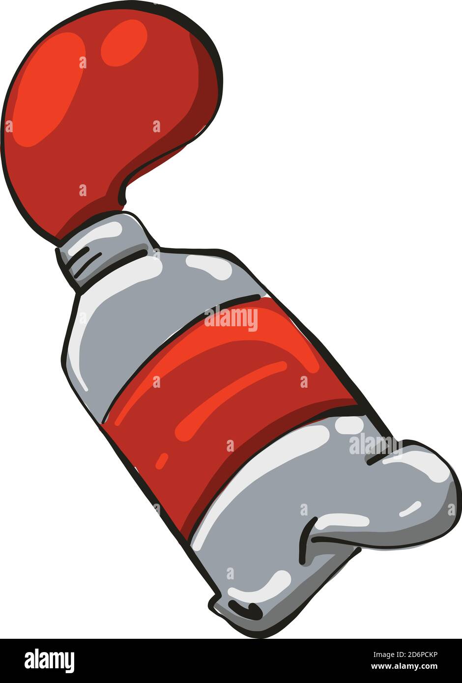 Red paint in a tube, illustration, vector on white background Stock ...