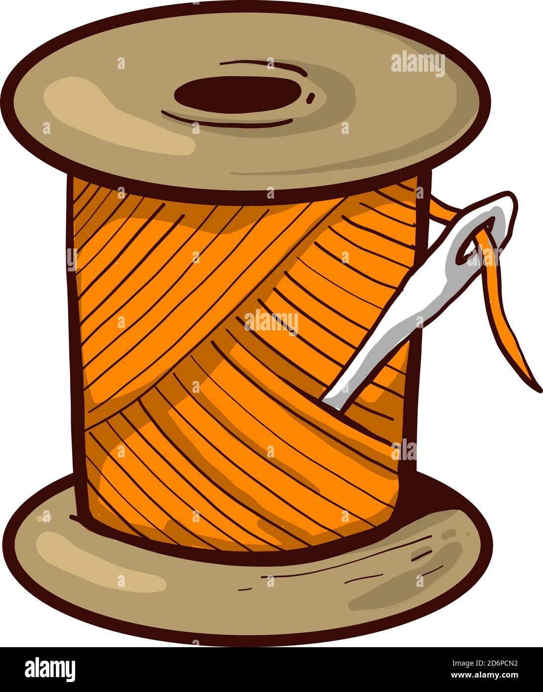 Orange thread, illustration, vector on white background Stock Vector ...