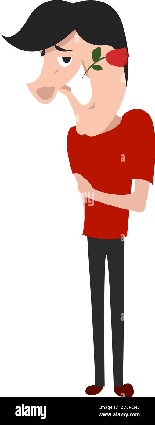 Shy man, illustration, vector on white background Stock Vector Image ...