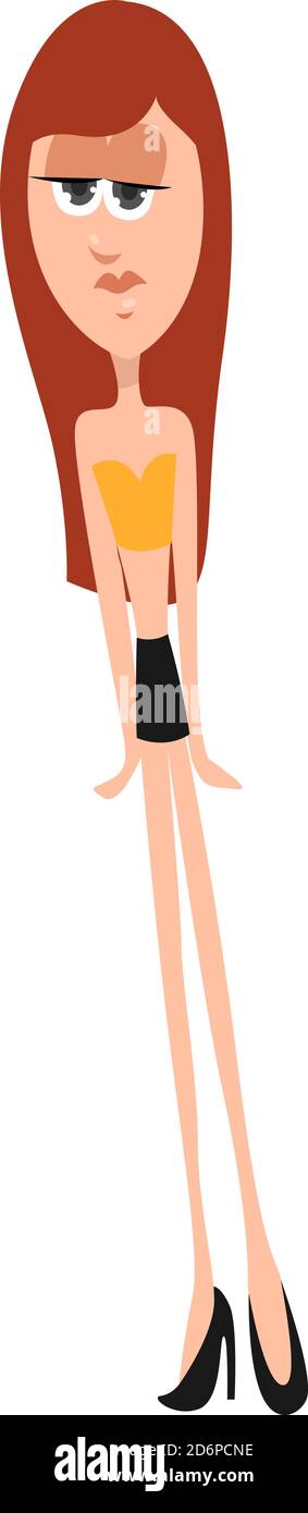 Tall model, illustration, vector on white background Stock Vector Image ...
