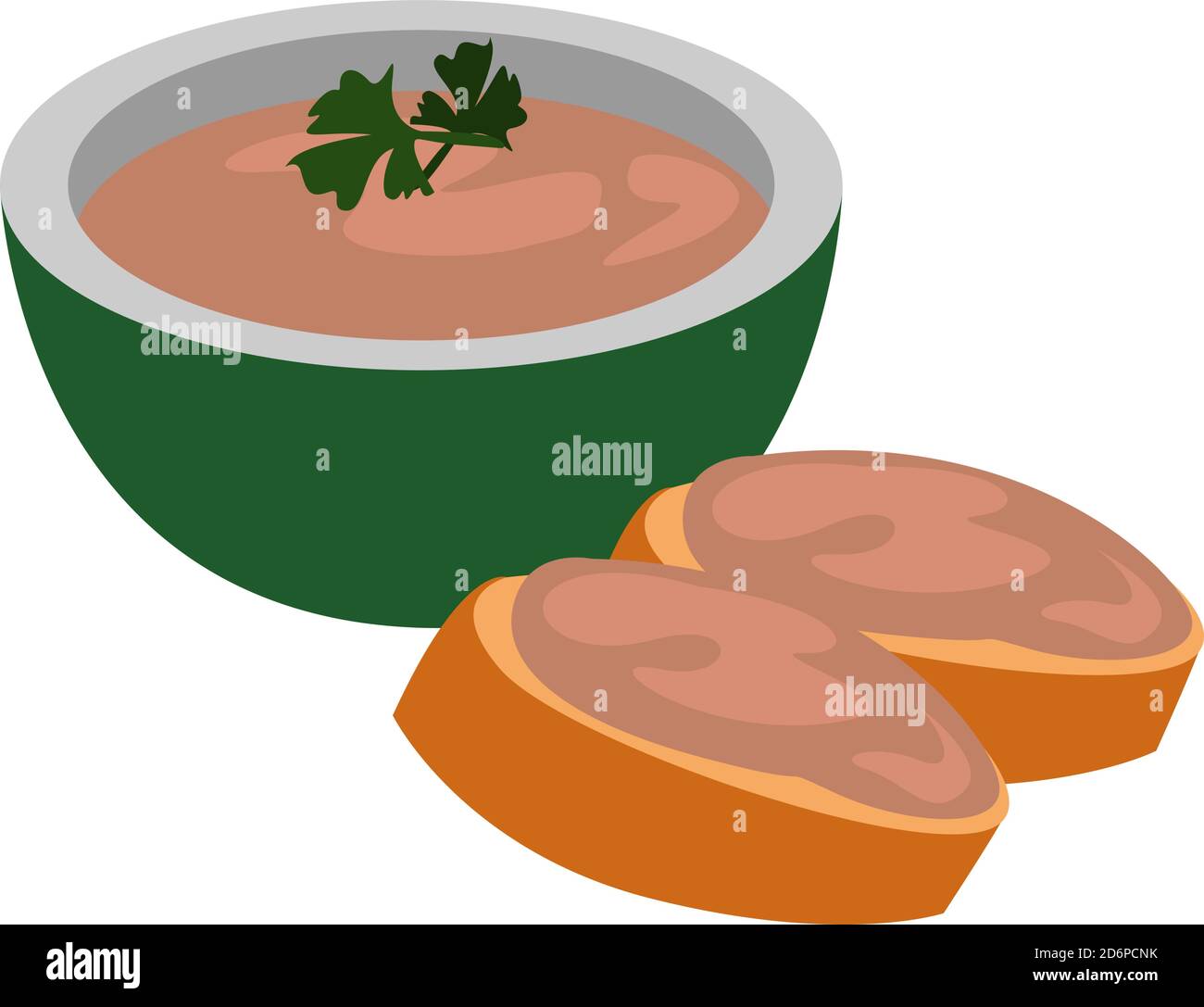 Delicious pate, illustration, vector on white background Stock Vector ...