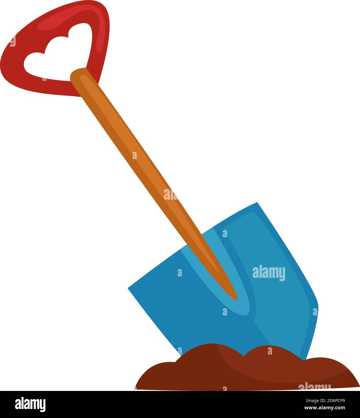 Blue shovel, illustration, vector on white background Stock Vector ...