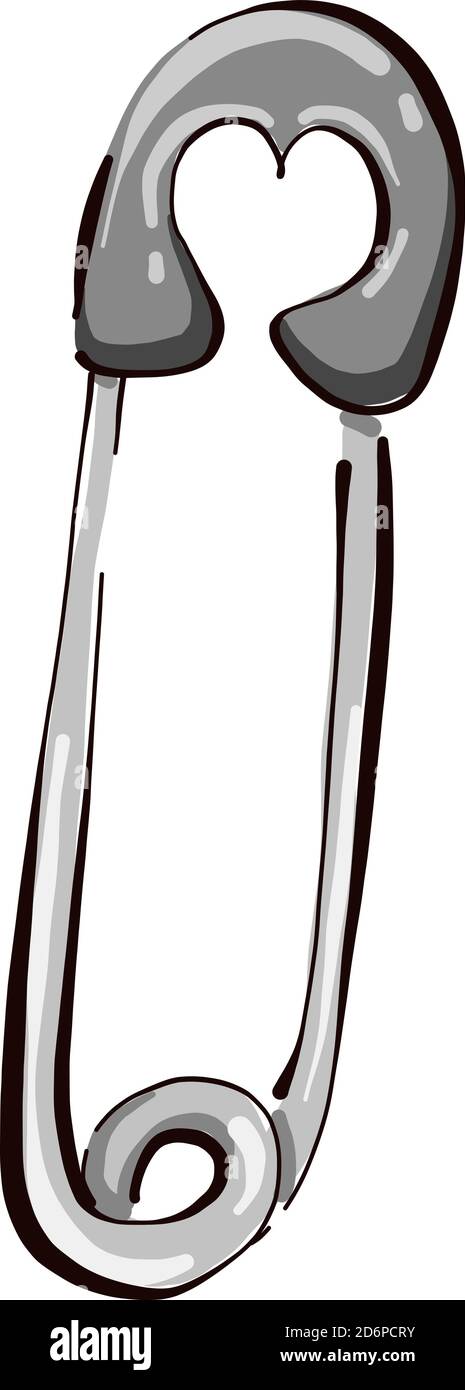 Grey pin, illustration, vector on white background Stock Vector Image ...