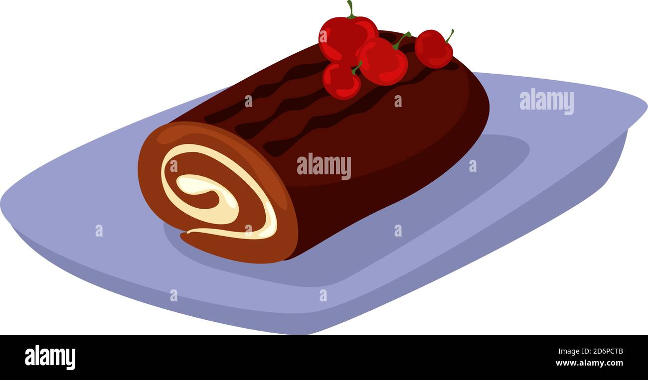 Small sweet roll, illustration, vector on white background Stock Vector ...